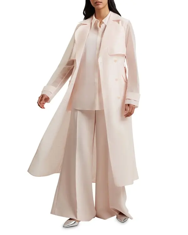 Ted Baker London Organza Trench Coat In Pale Pink - 32% Off